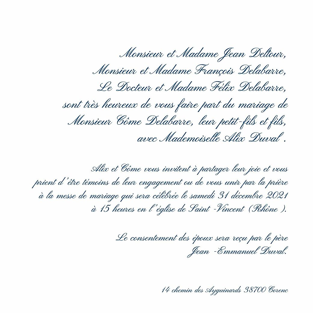 Faire-part de mariage Traditionnel - Rosemood Faire-part de mariage Traditionnel - Rosemood